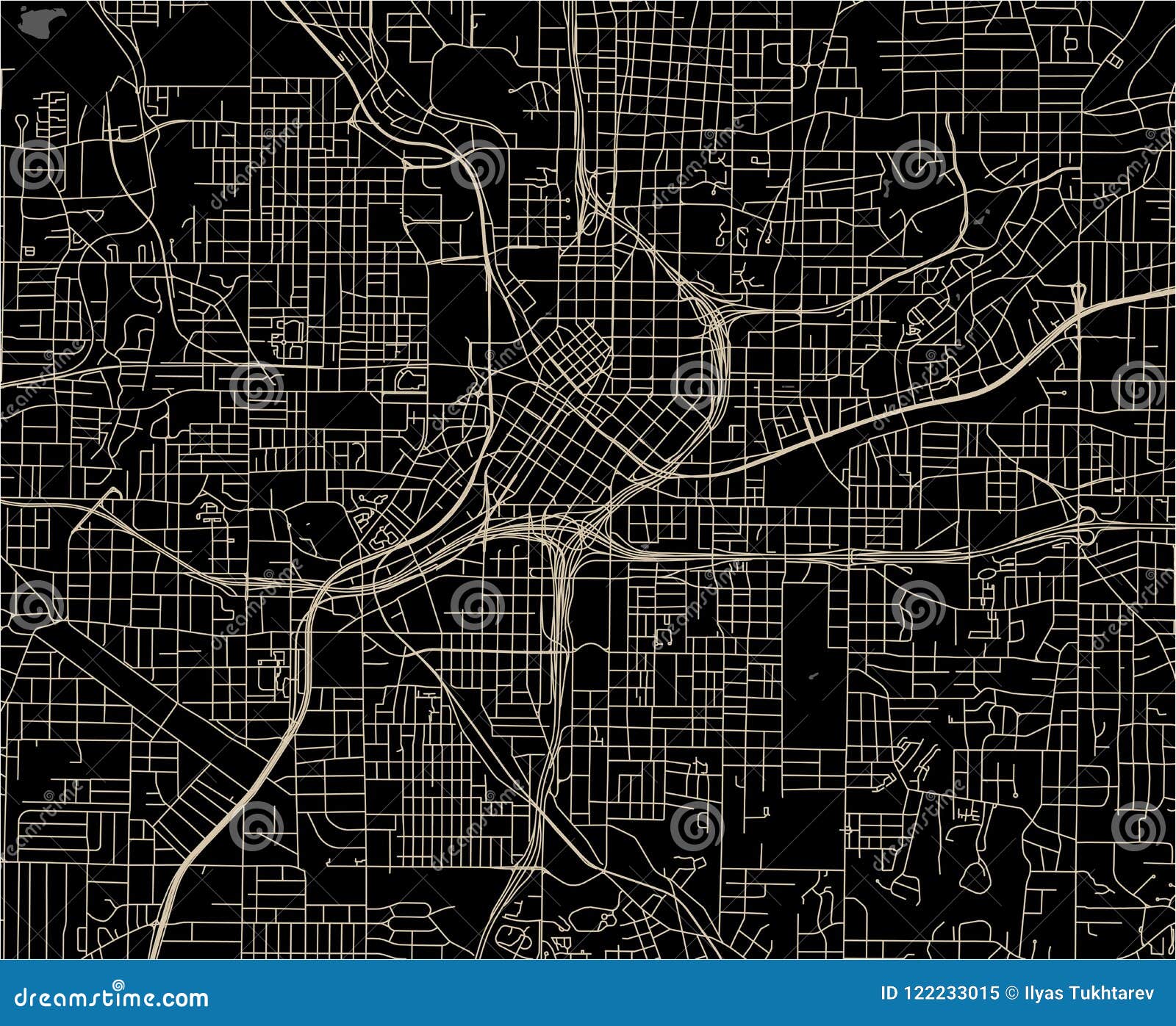 Mapa Da Cidade De Atlanta, EUA Ilustração Stock - Ilustração de ...