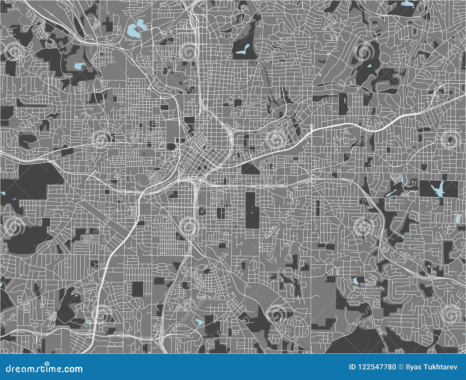 Mapa Da Cidade De Atlanta, EUA Ilustração do Vetor - Ilustração de ...