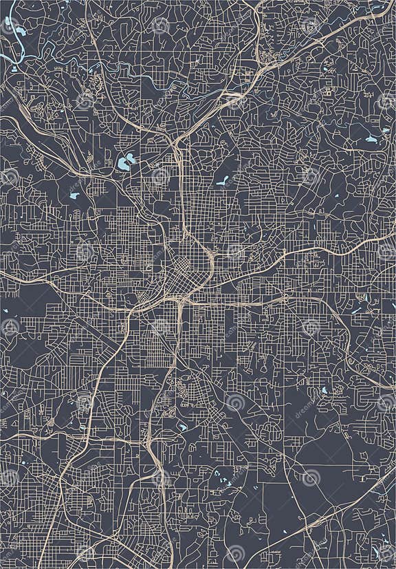 Mapa Da Cidade De Atlanta, EUA Ilustração do Vetor - Ilustração de ...