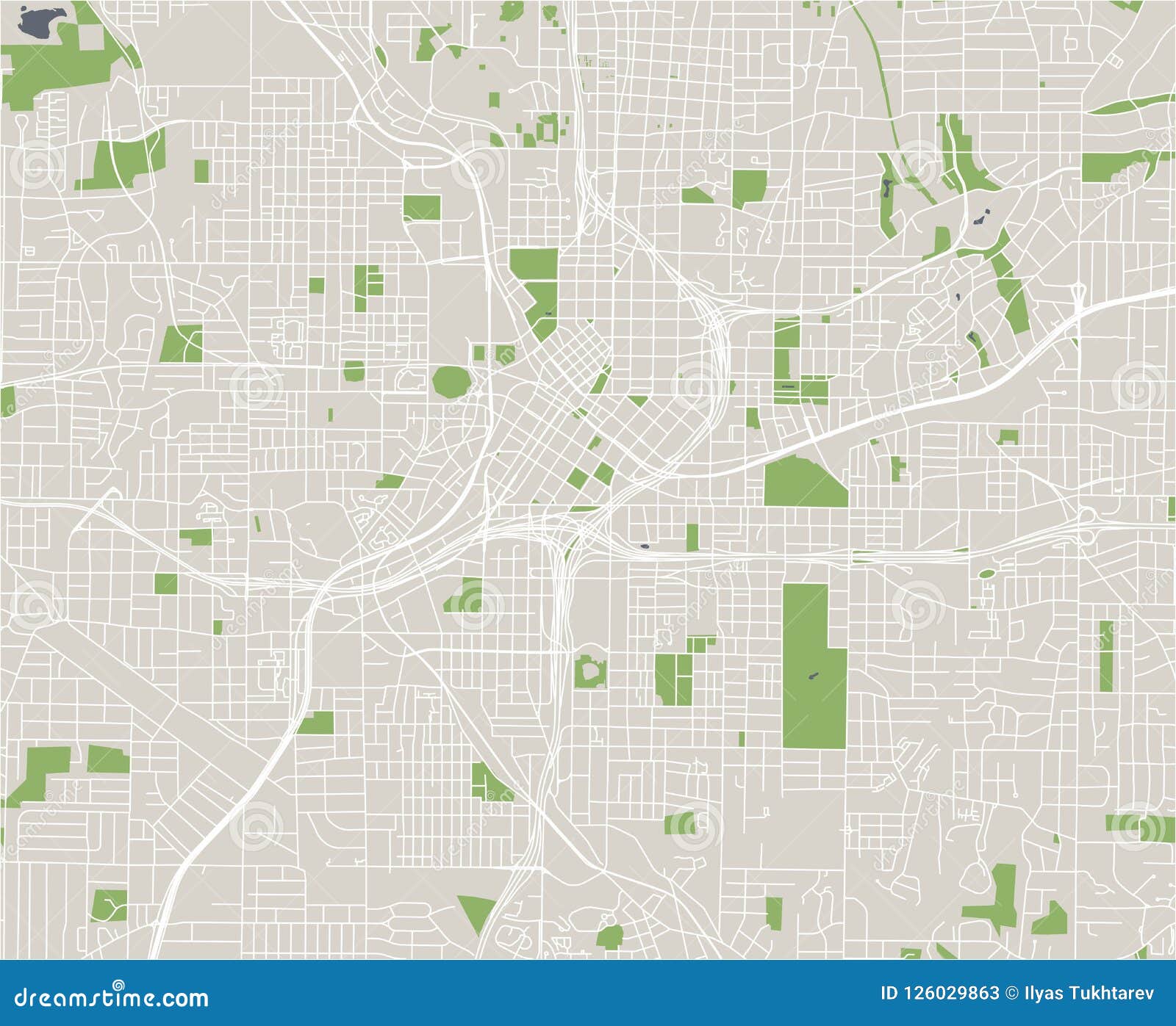 Mapa Da Cidade De Atlanta, EUA Ilustração Stock - Ilustração de grade ...