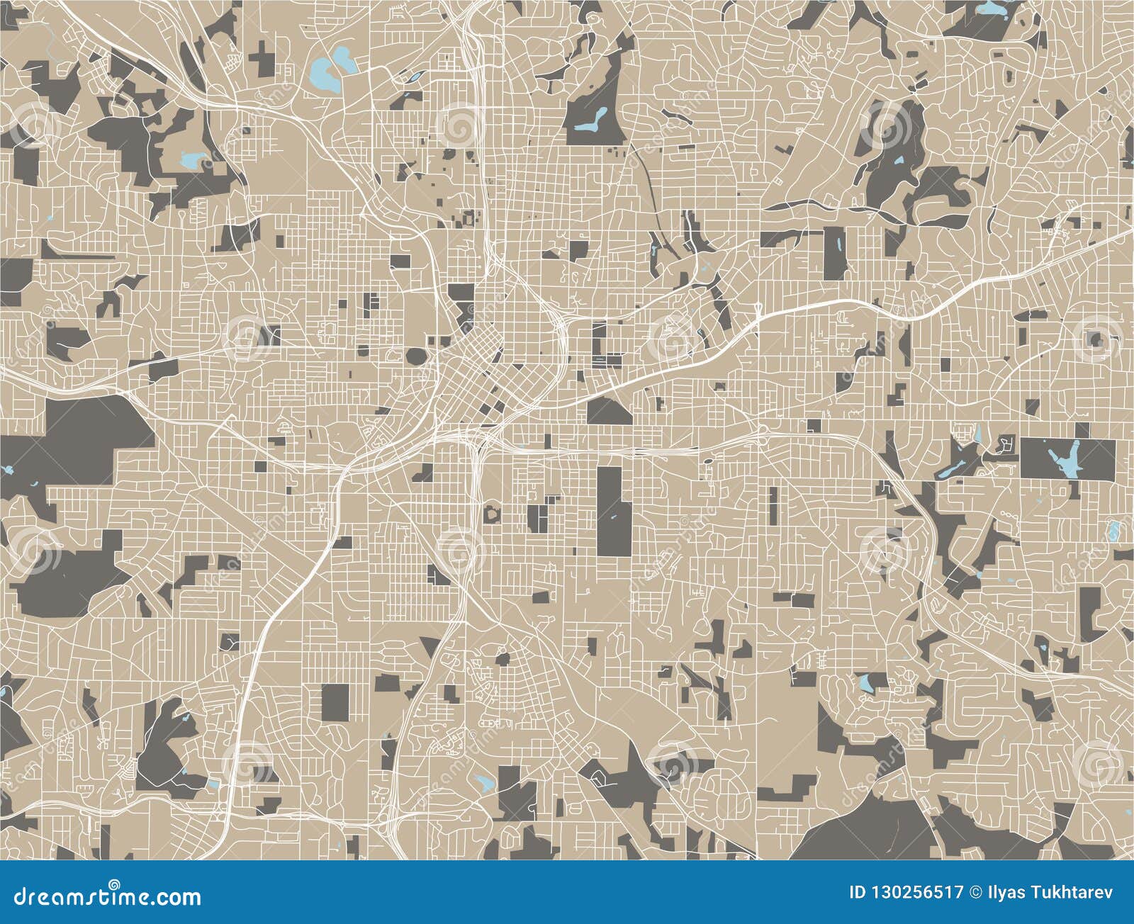 Mapa Da Cidade De Atlanta, EUA Ilustração Stock - Ilustração de ...