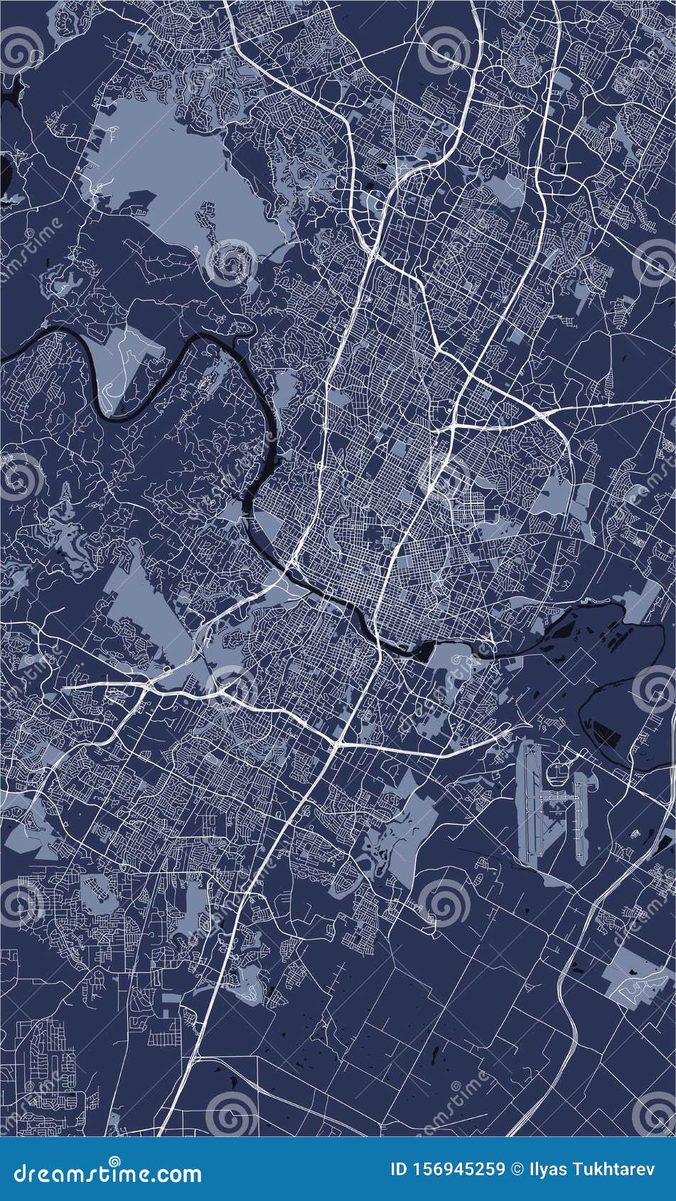 Mapa Da Cidade De Austin, Texas, EUA Ilustração Stock - Ilustração de ...