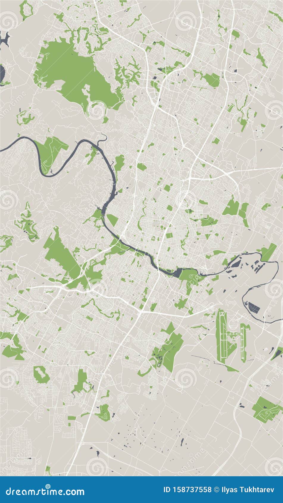Mapa Da Cidade De Austin, Texas, EUA Ilustração Stock - Ilustração de ...