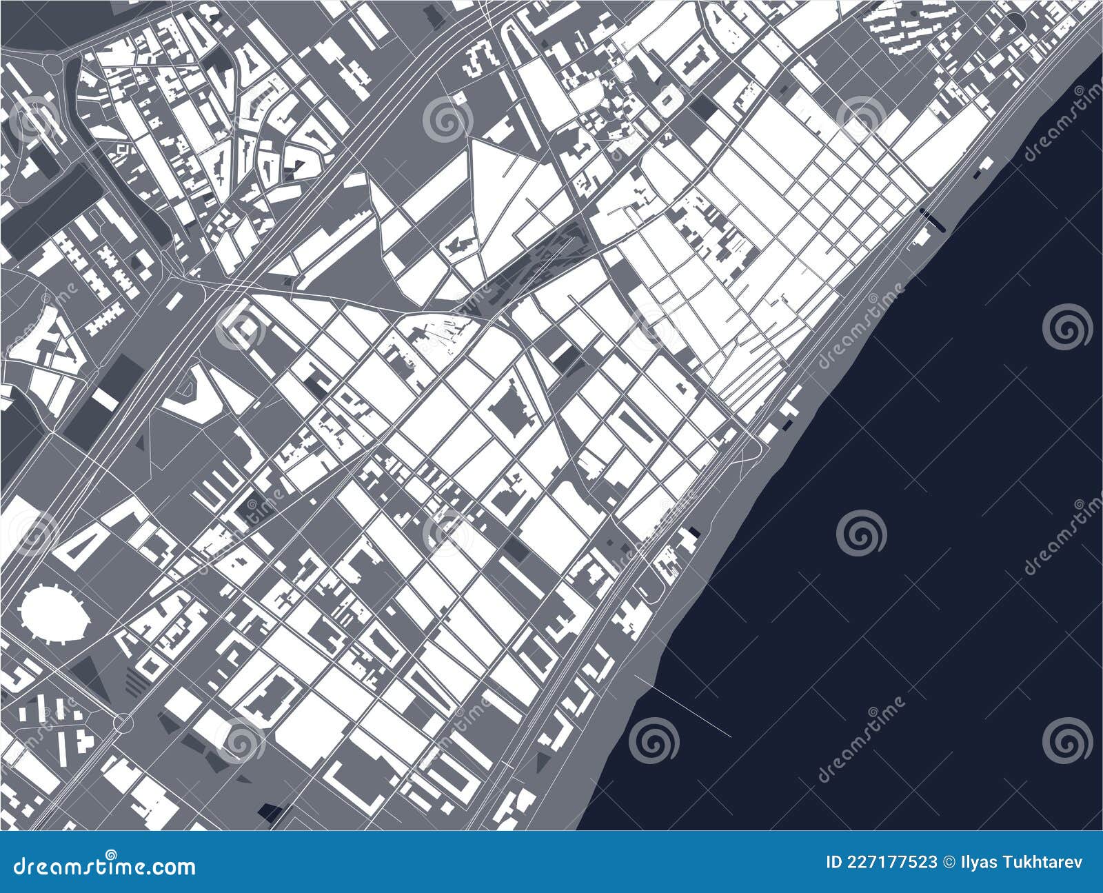 Mapa Da Cidade De Badalona Espanha Ilustração Stock - Ilustração de ...
