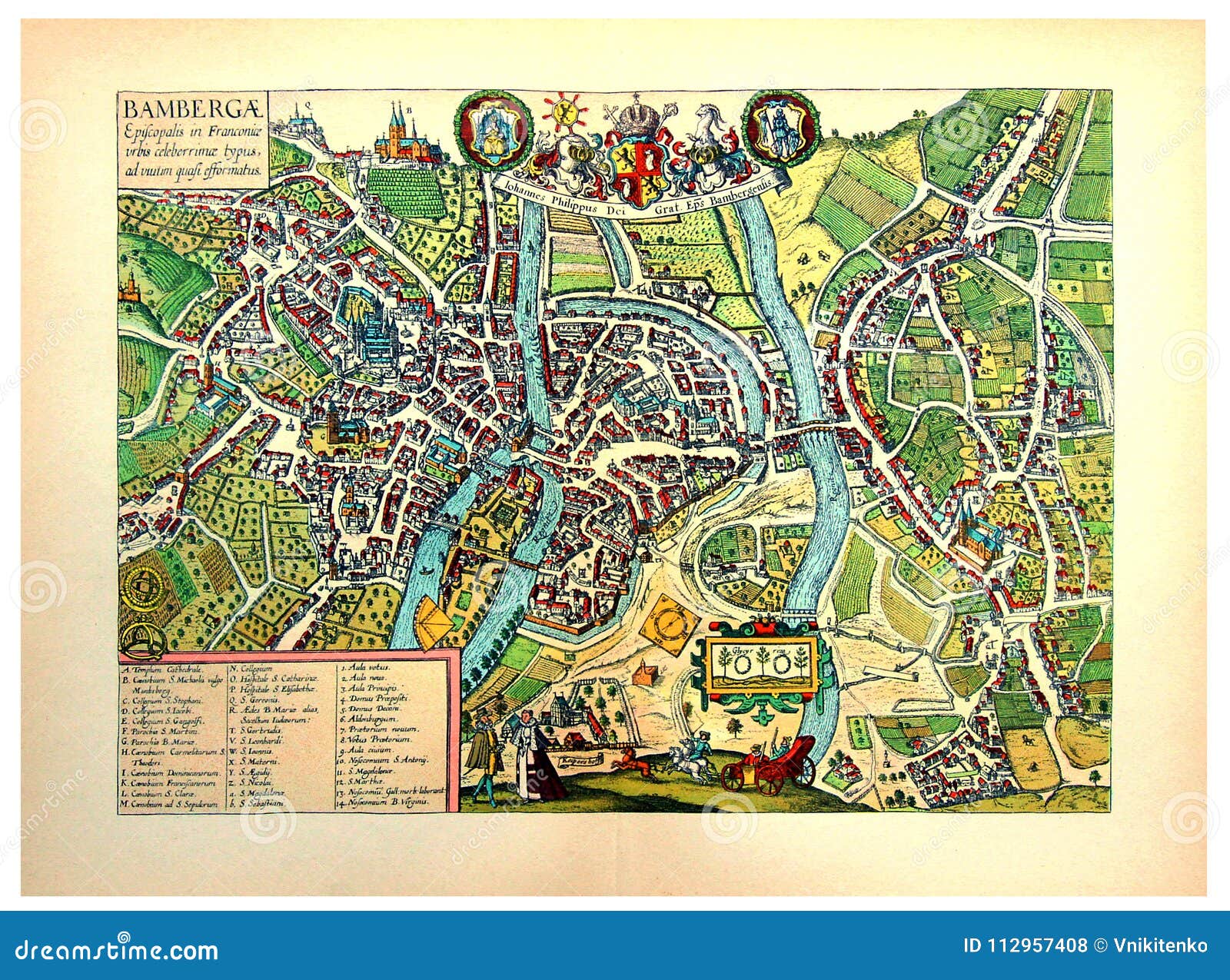 Mapa da cidade de Bamberga foto de stock editorial. Ilustração de curso ...