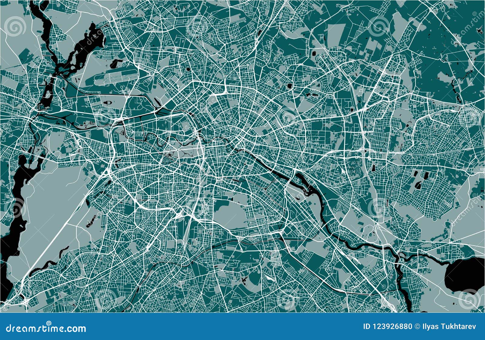 Mapa Da Cidade De Berlim, Alemanha Ilustração Stock - Ilustração de ...