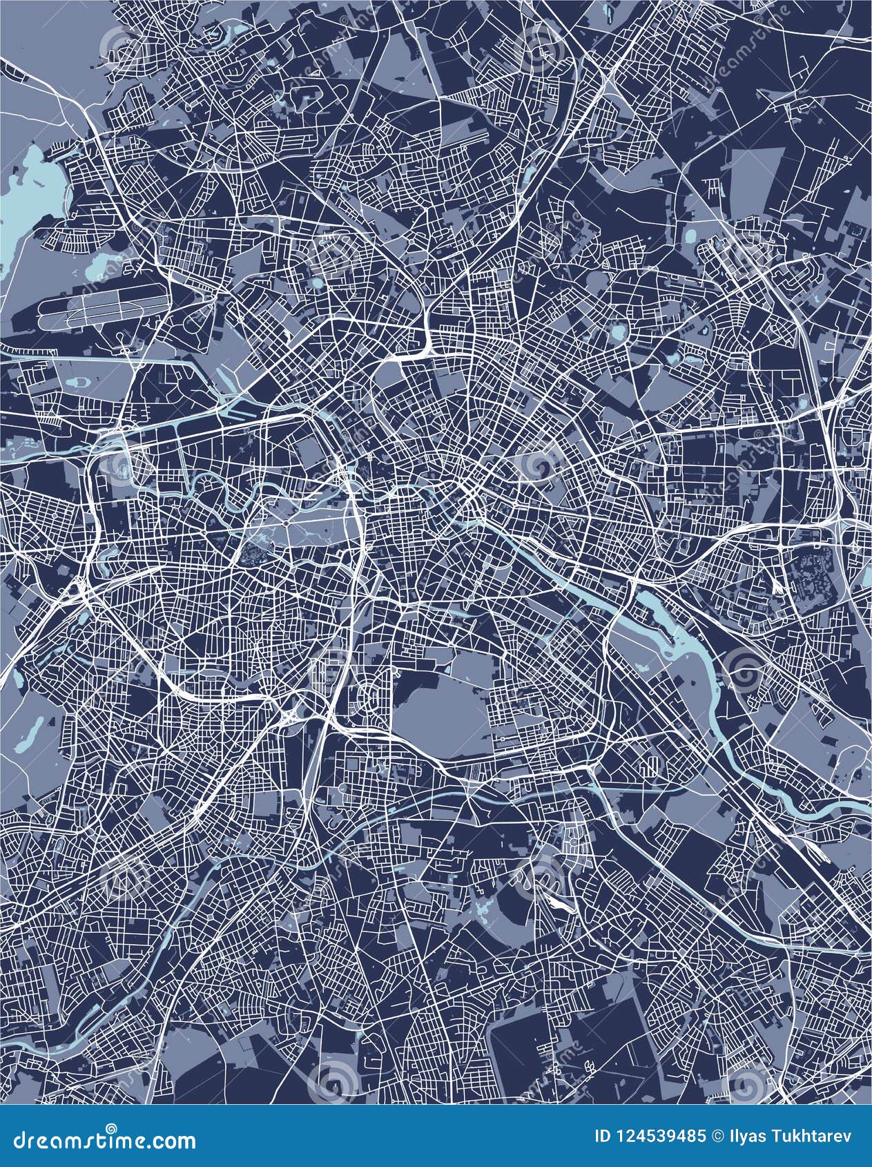 Mapa Da Cidade De Berlim, Alemanha Ilustração Stock - Ilustração de ...