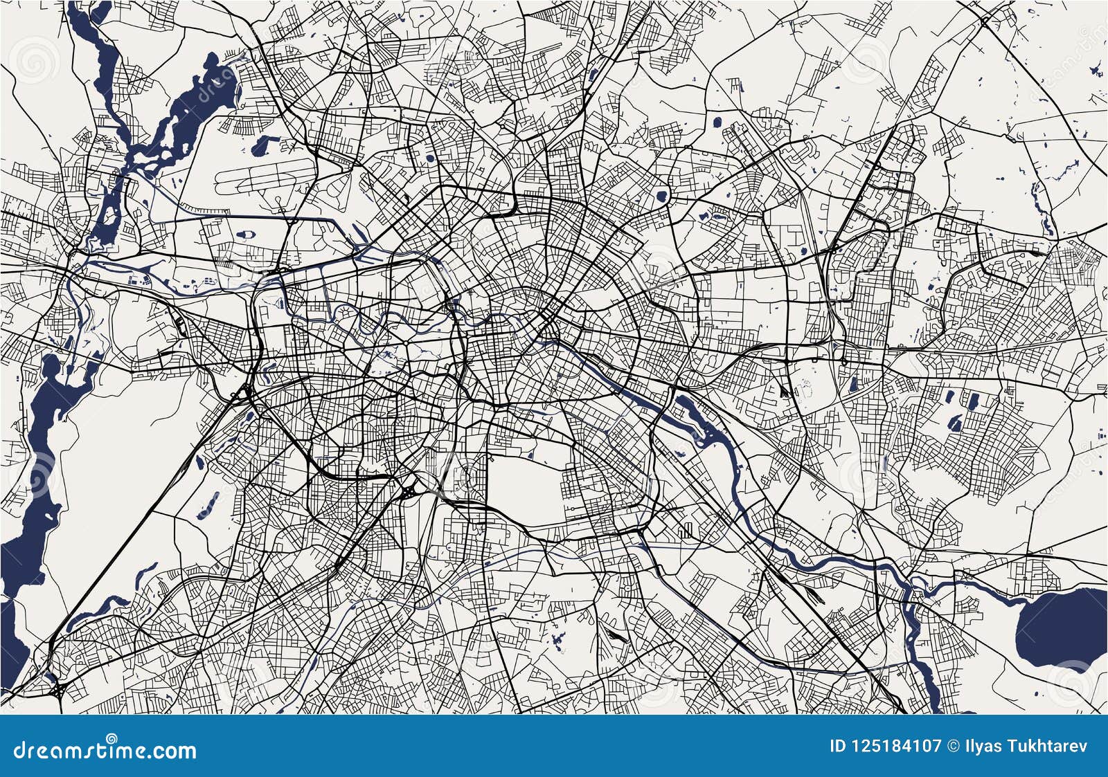 Mapa Da Cidade De Berlim, Alemanha Ilustração do Vetor - Ilustração de ...