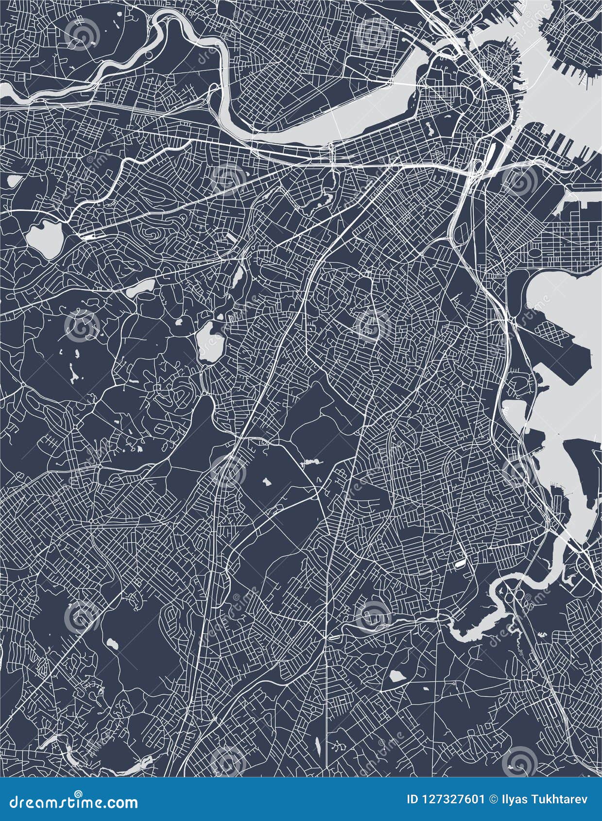 Mapa Da Cidade De Boston, EUA Imagem de Stock - Imagem de estrada ...