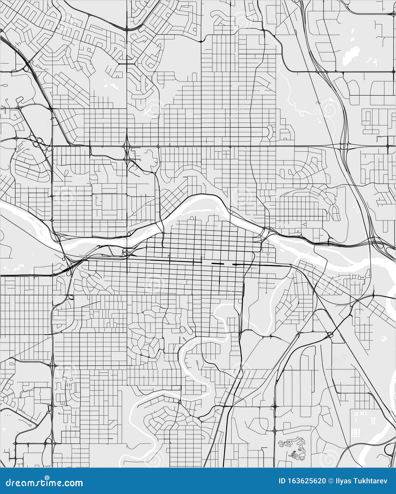 Mapa Da Cidade De Calgary, Canadá Ilustração do Vetor - Ilustração de ...