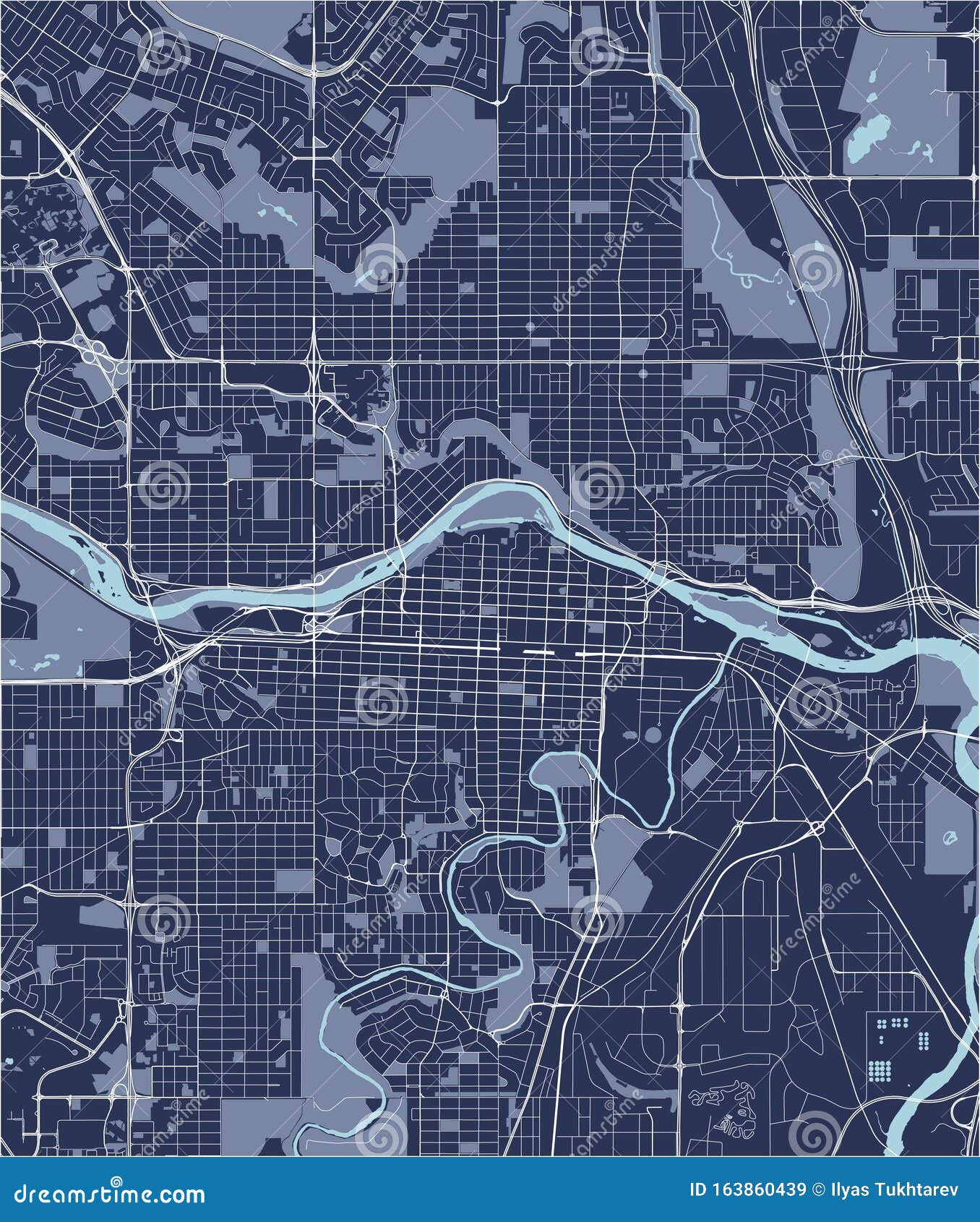 Mapa Da Cidade De Calgary, Canadá Ilustração Stock - Ilustração de ...