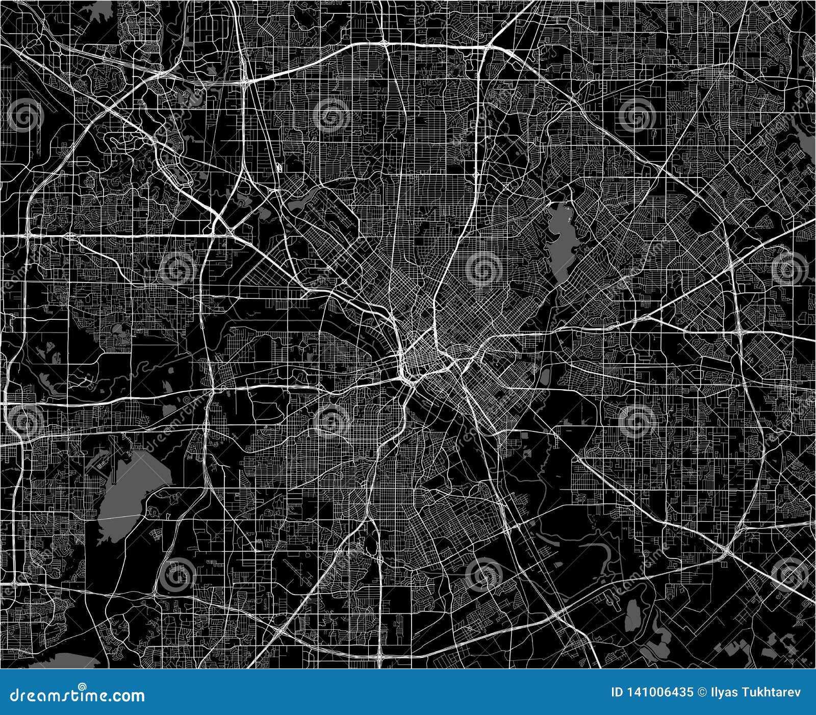 Mapa Da Cidade De Dallas, Texas, EUA Ilustração Stock - Ilustração de ...