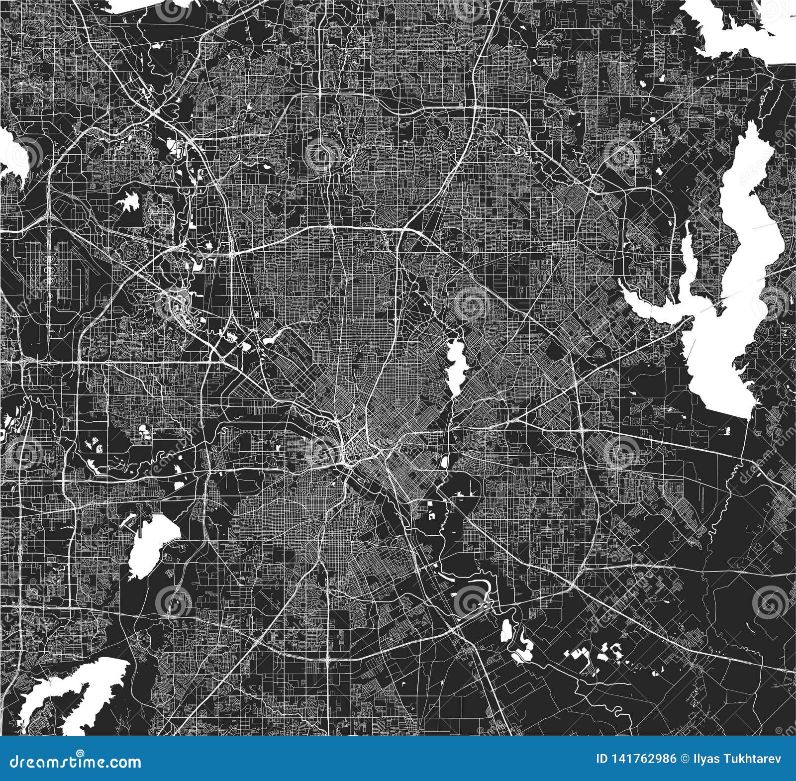 Mapa Da Cidade De Dallas, Texas, EUA Ilustração Stock - Ilustração de ...