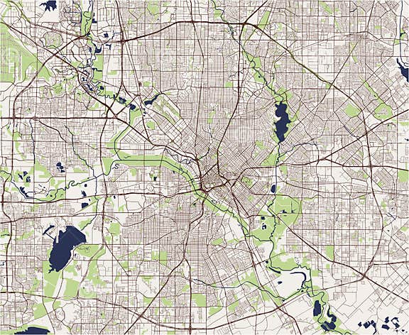 Mapa Da Cidade De Dallas, Texas, EUA Ilustração Stock - Ilustração de ...