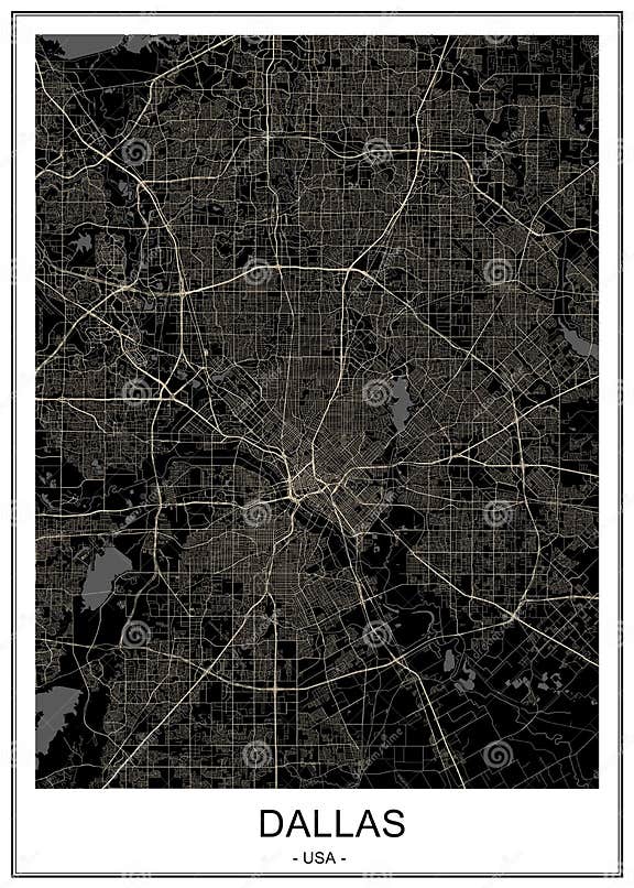 Mapa Da Cidade De Dallas, Texas, EUA Ilustração do Vetor - Ilustração ...