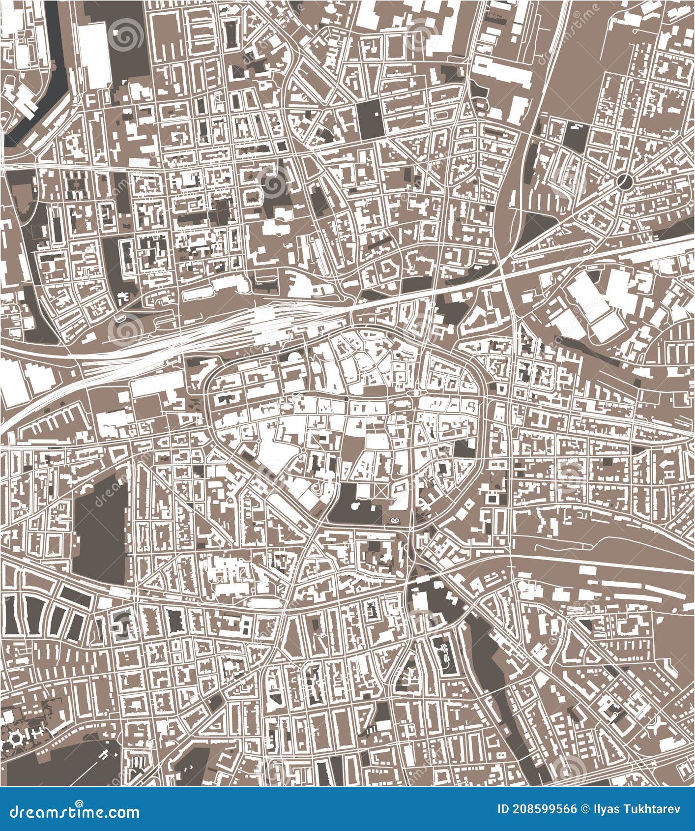 Mapa Da Cidade De Dortmund Alemanha Ilustração do Vetor - Ilustração de ...