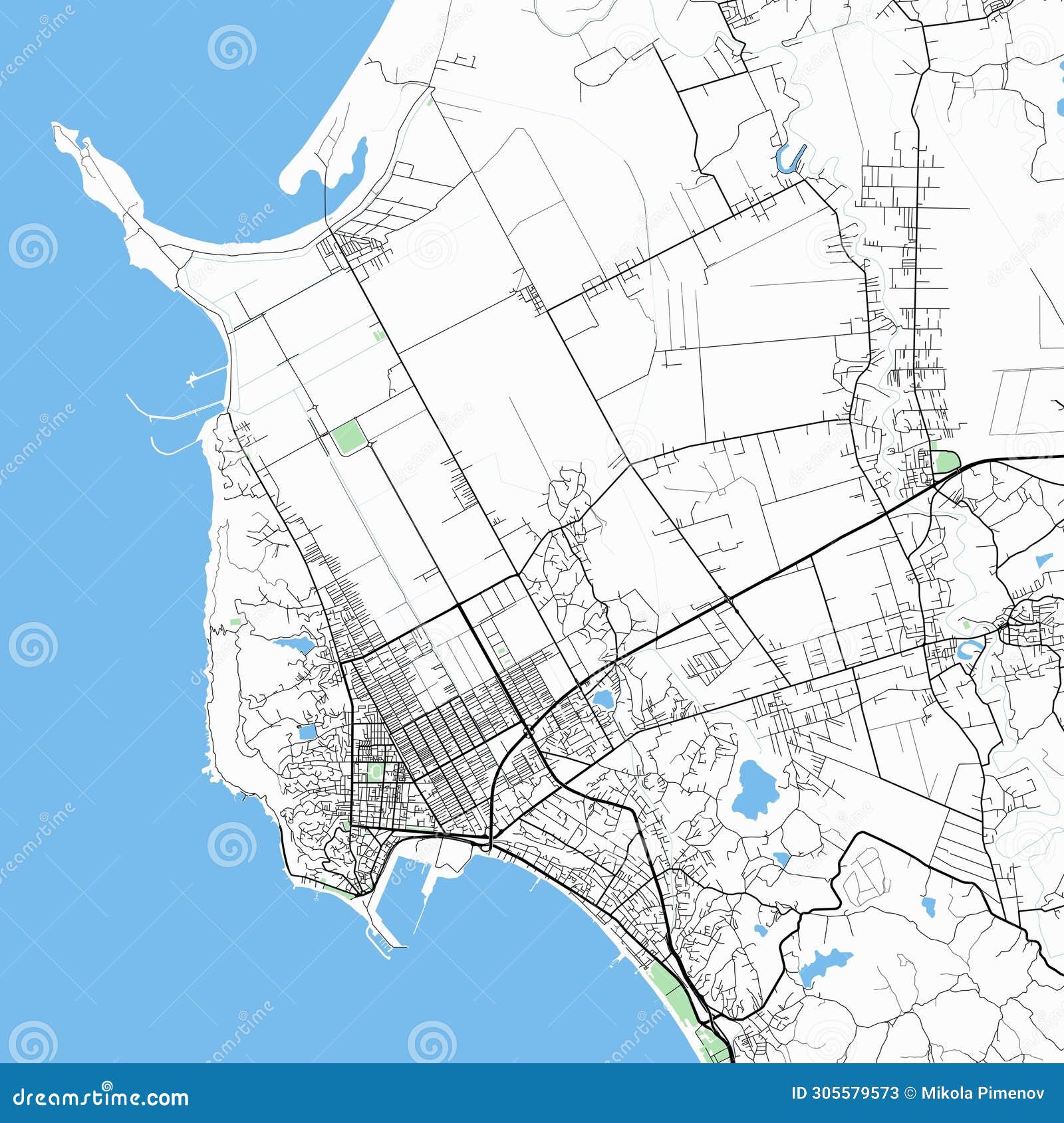 Mapa da cidade de durres. ilustração stock. Ilustração de linha - 305579573