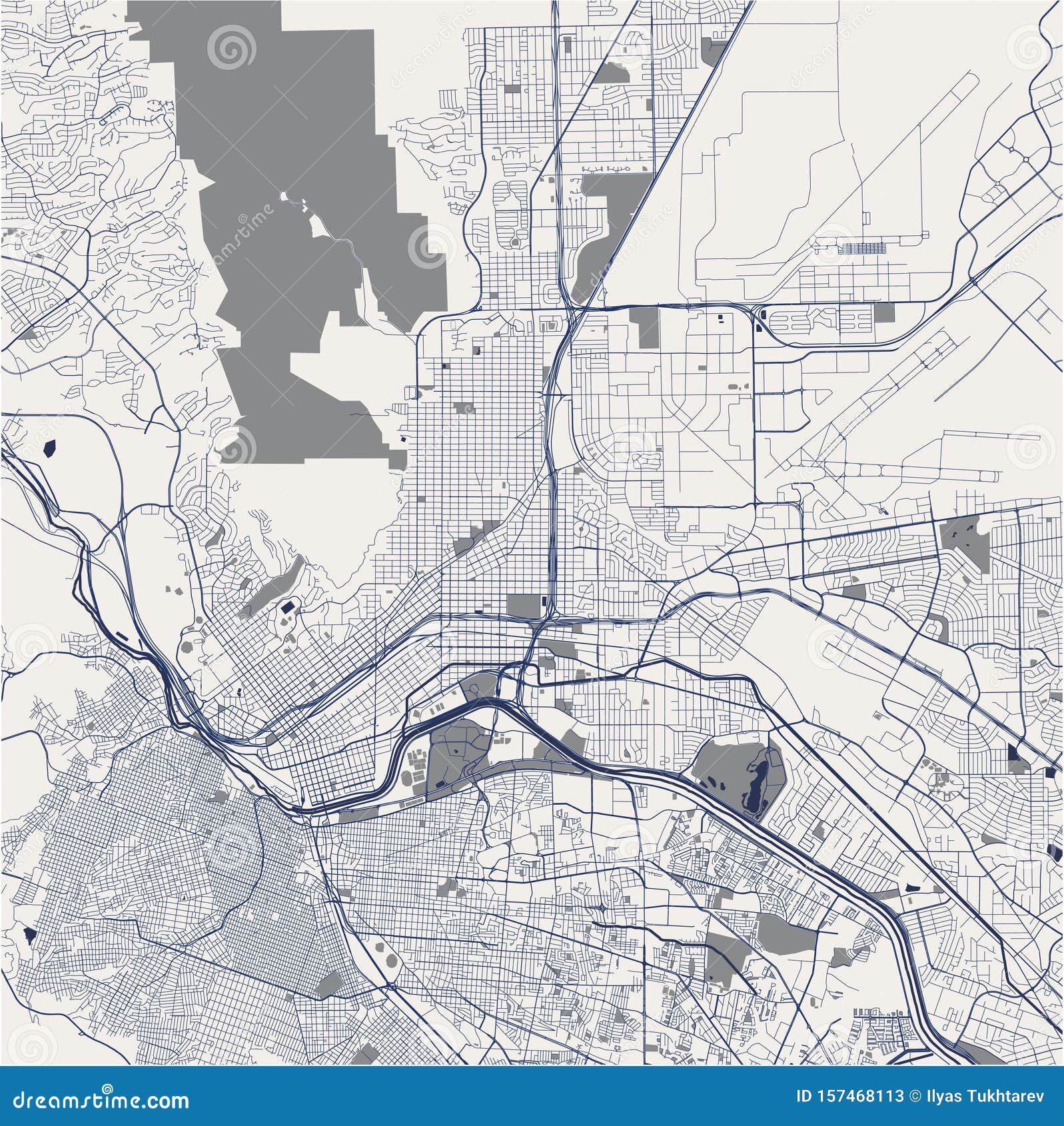 Mapa Da Cidade De El Paso, Texas, EUA Ilustração Stock - Ilustração de ...