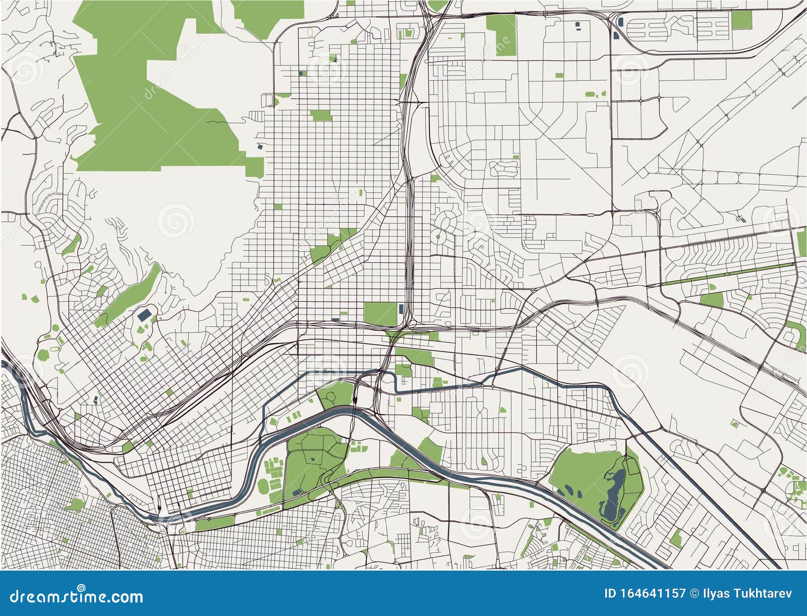 Mapa Da Cidade De El Paso, Texas, EUA Ilustração Stock - Ilustração de ...