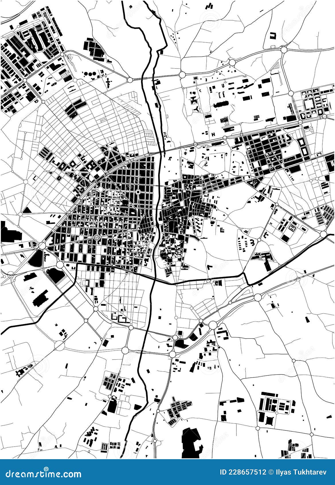 Mapa Da Cidade De Elche Espanha Ilustração do Vetor - Ilustração de ...