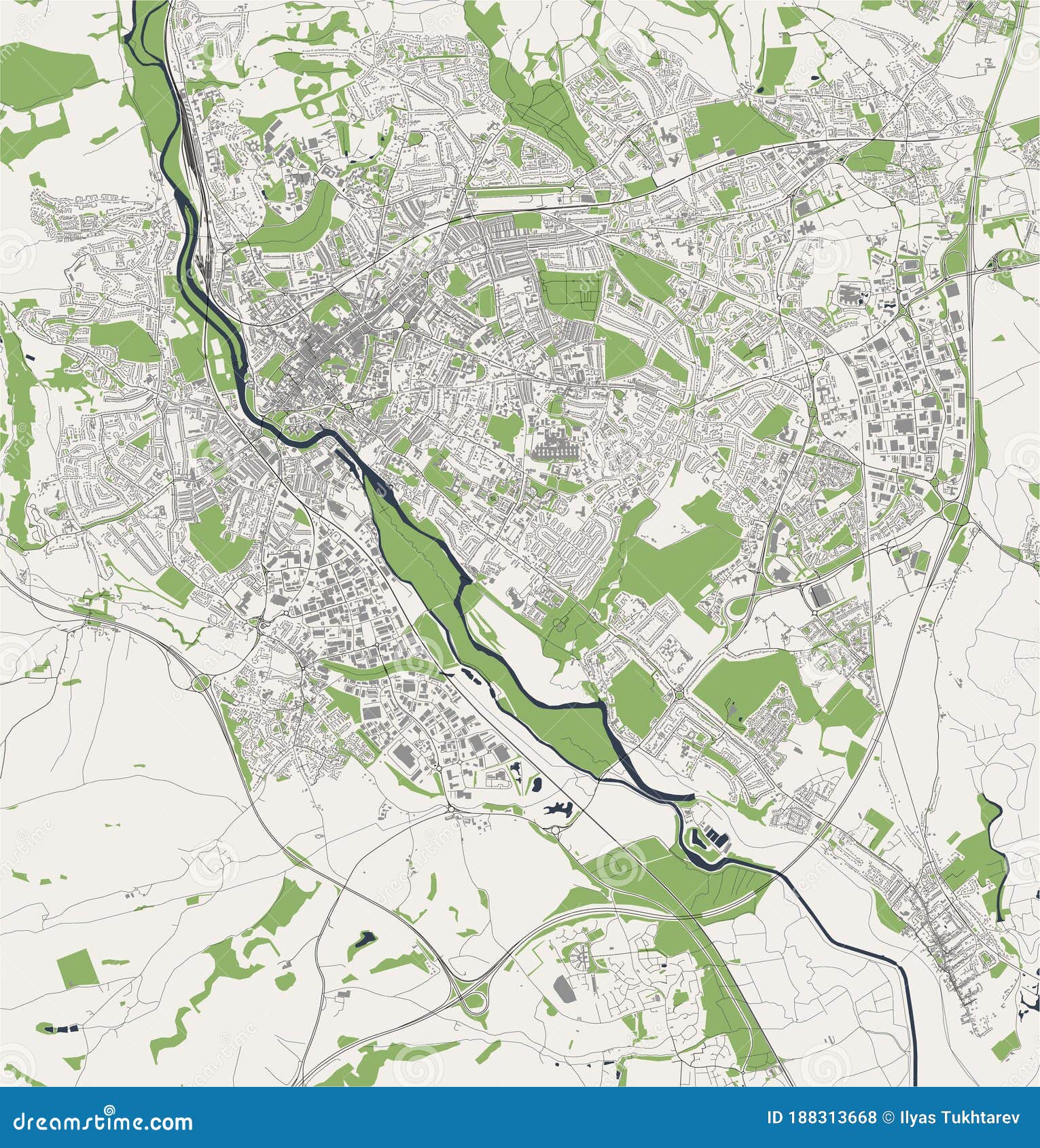 Mapa Da Cidade De Exeter England Uk Ilustração Stock - Ilustração de ...