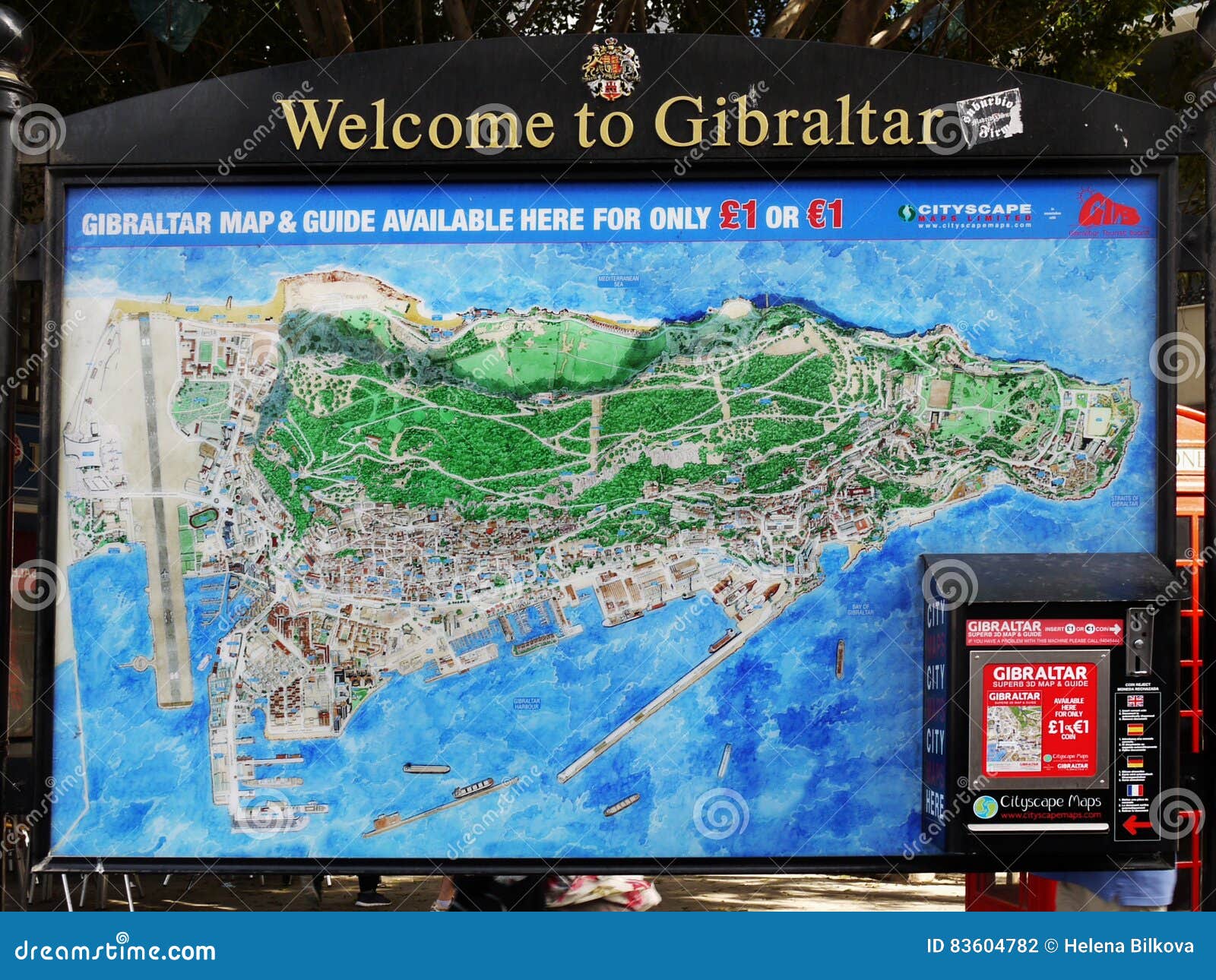 Mapa Da Cidade De Gibraltar Fotografia Editorial - Imagem de marco ...