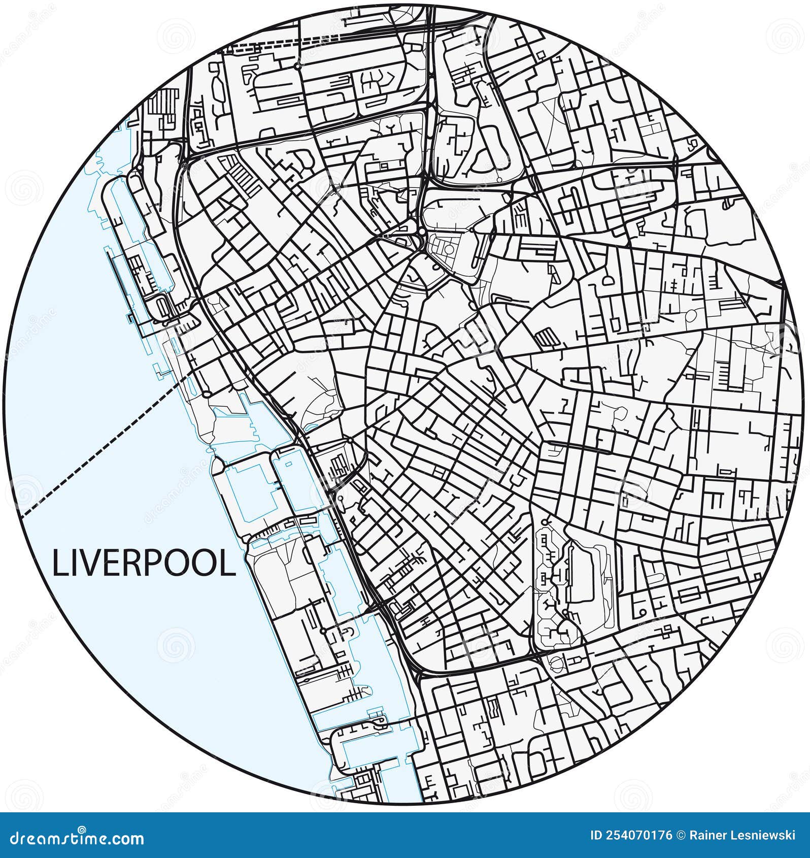 Mapa Da Cidade De Liverpool, No Noroeste Da Inglaterra Ilustração do ...