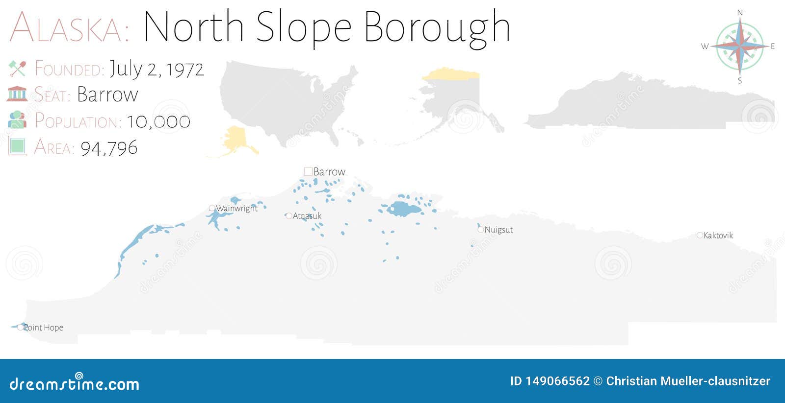 Mapa Da Cidade De North Slope Em Alaska Ilustração do Vetor ...