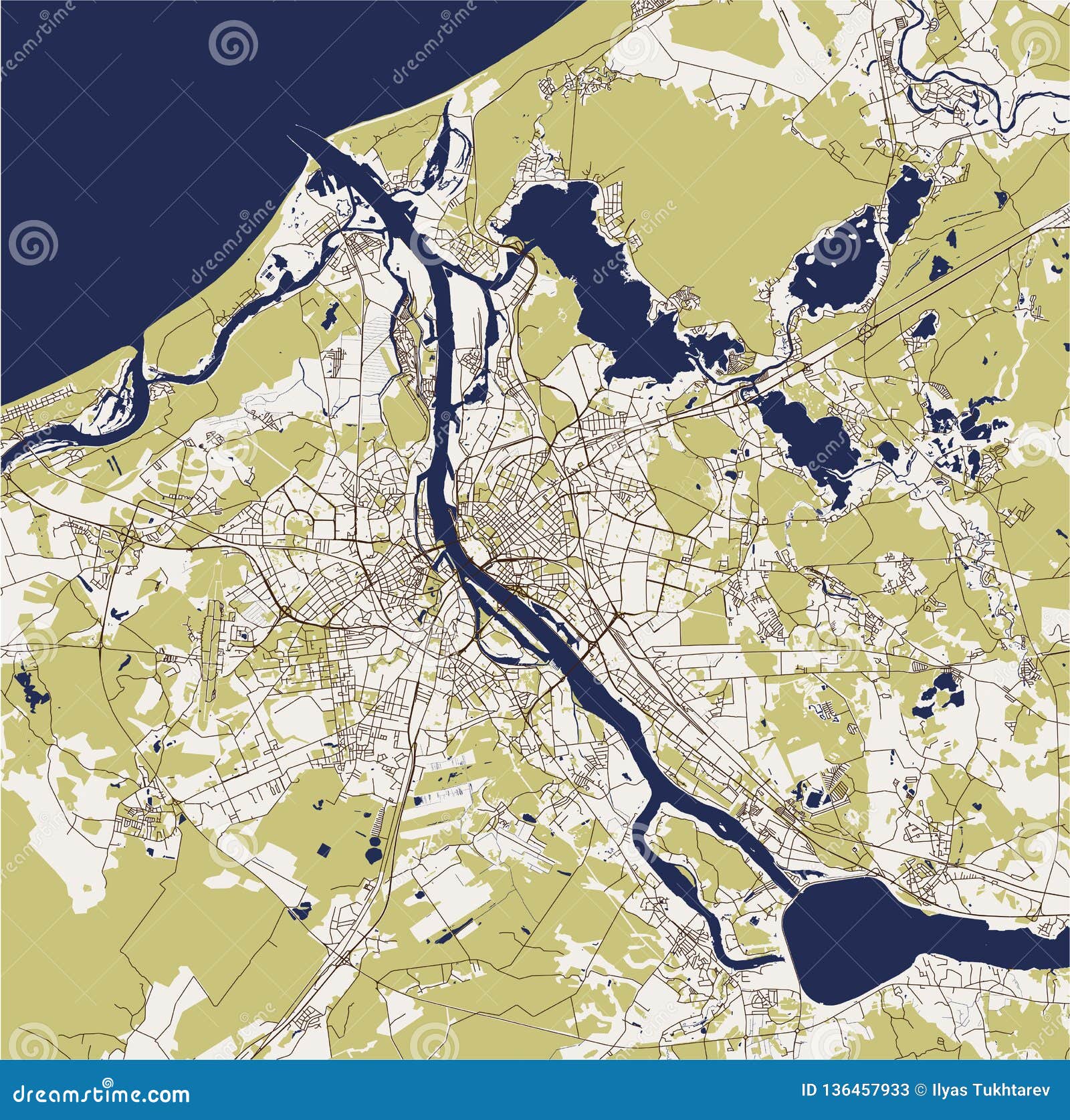 Mapa Da Cidade De Riga, Letónia Ilustração do Vetor - Ilustração de ...