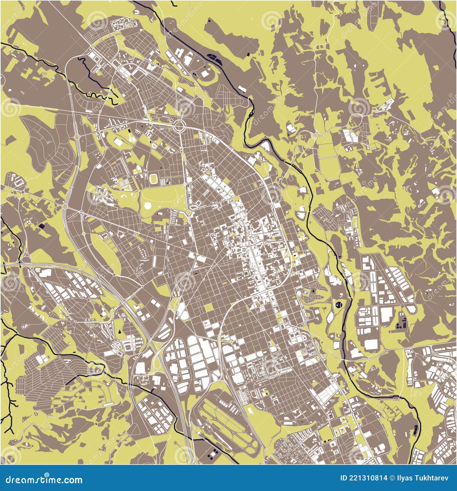Mapa Da Cidade De Sabadell Espanha Ilustração do Vetor - Ilustração de ...