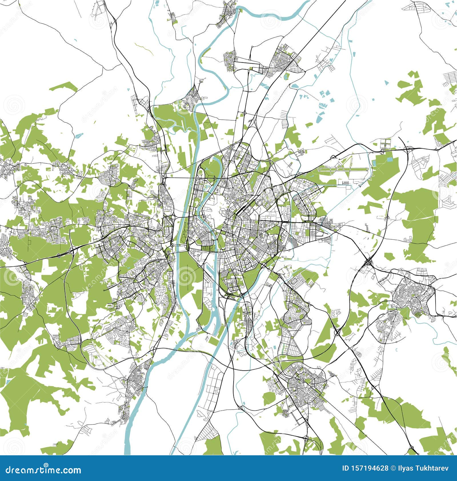 Mapa Da Cidade De Sevilha, Espanha Ilustração Stock - Ilustração de ...