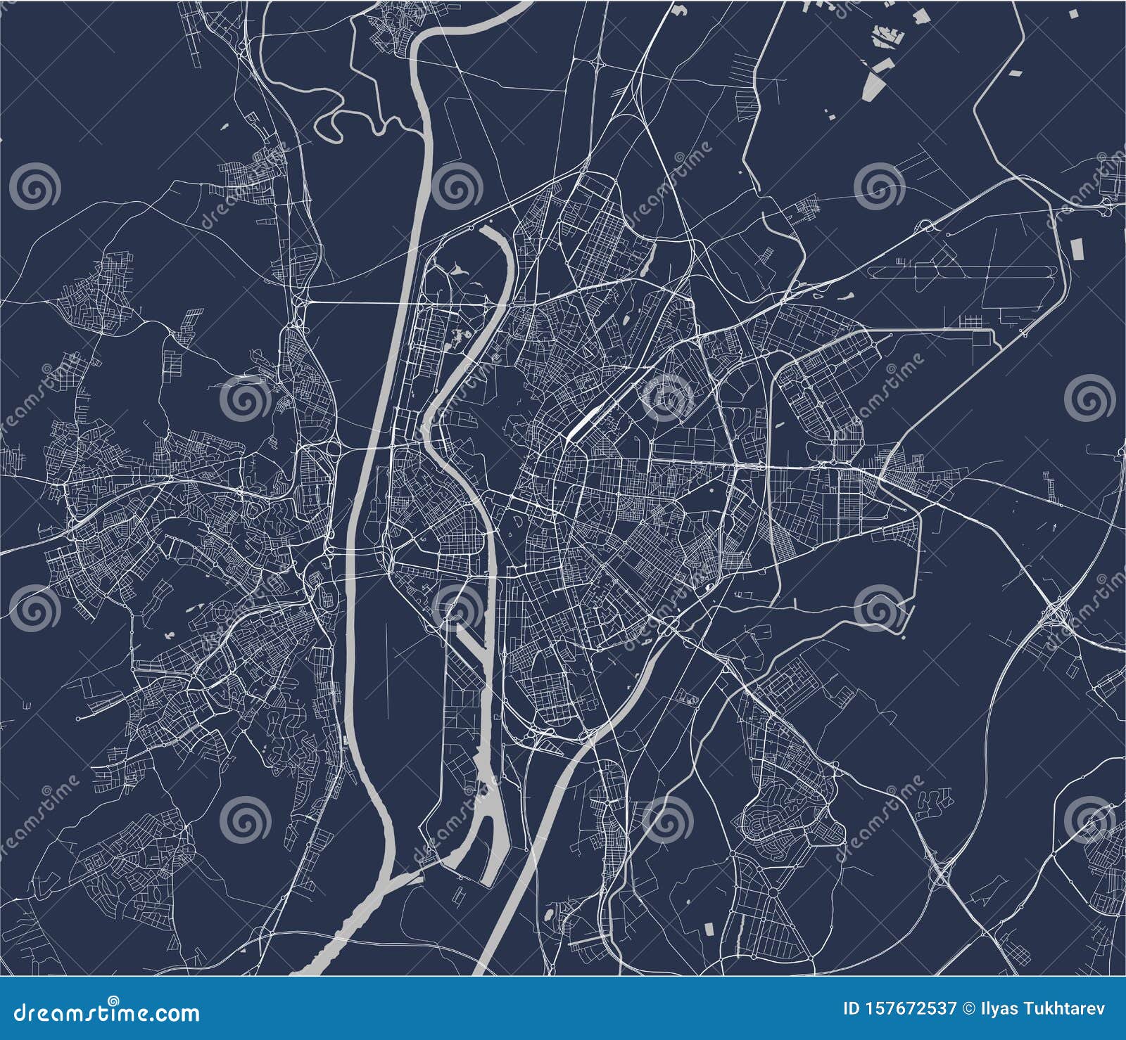 Mapa Da Cidade De Sevilha, Espanha Ilustração Stock - Ilustração de ...