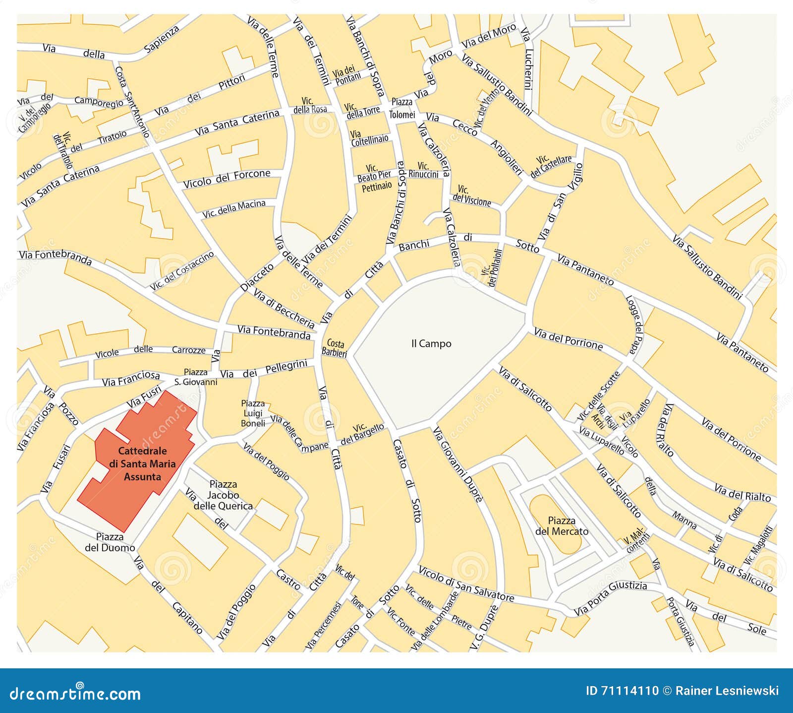Mapa Da Cidade De Siena, Itália Ilustração Stock - Ilustração de ...