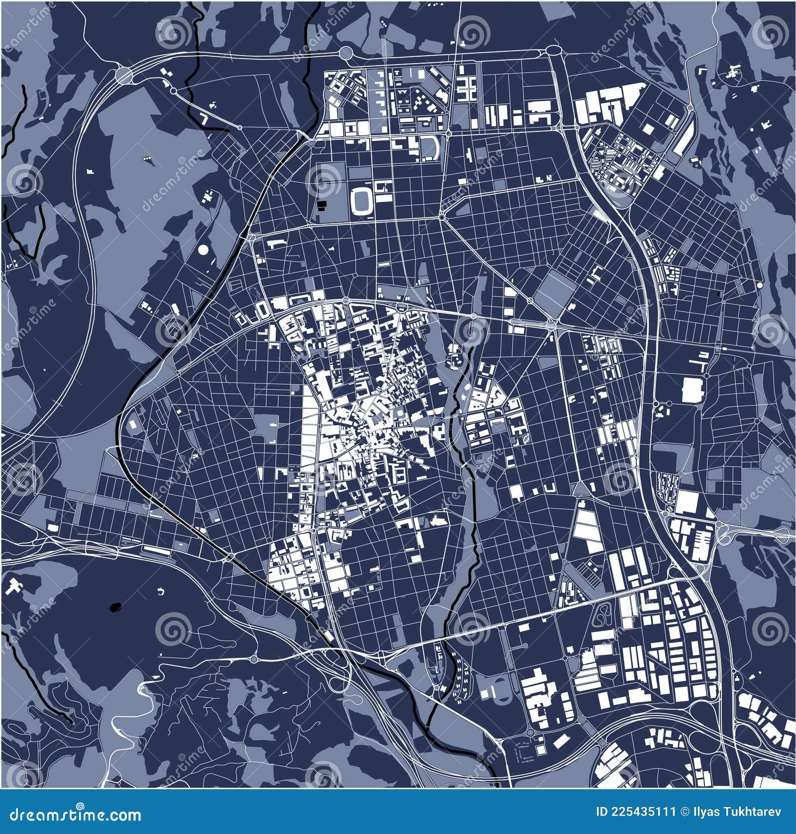 Mapa Da Cidade De Terrassa Espanha Ilustração Stock - Ilustração de ...