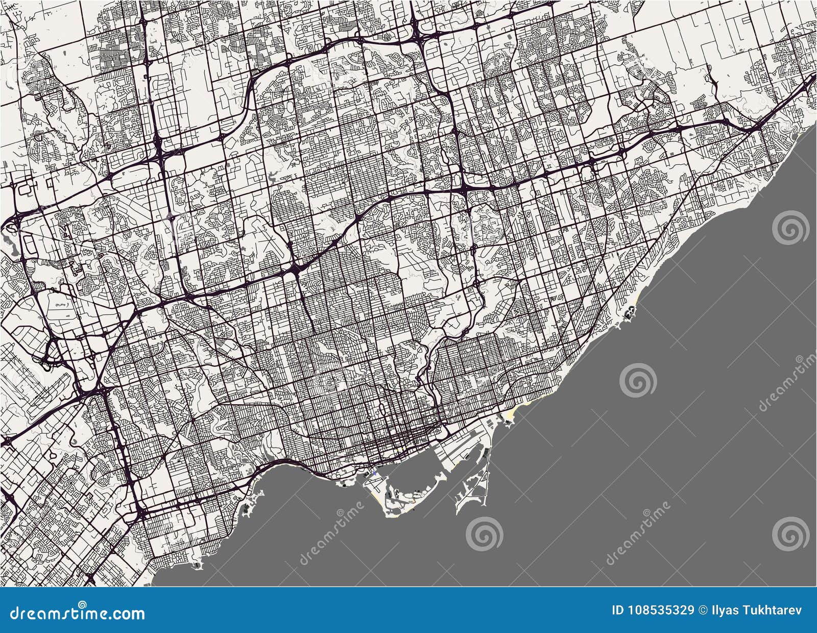 Mapa Da Cidade De Toronto, Canadá Ilustração do Vetor - Ilustração de ...