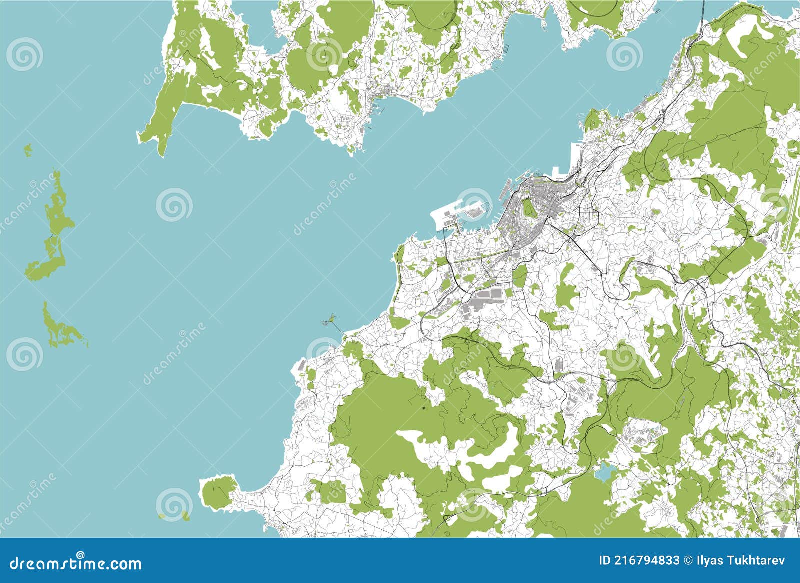 Mapa Da Cidade De Vigo Espanha Ilustração Stock - Ilustração de ...