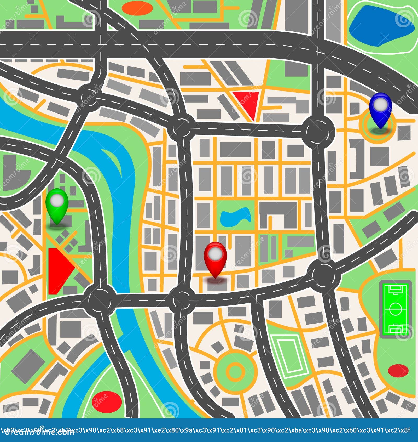 Mapa Da Cidade Ilustração De Vektor Ilustração do Vetor - Ilustração de ...