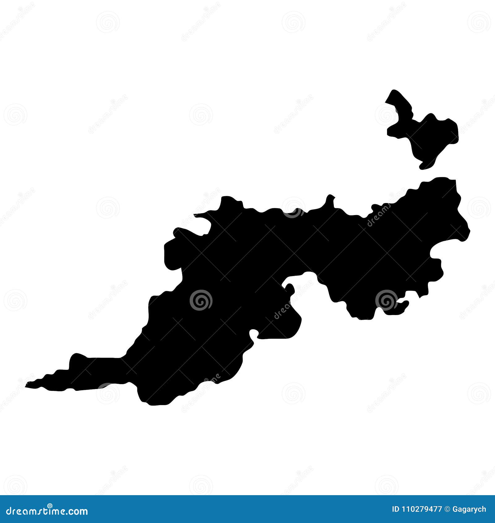 Mapa da ilha de Guana ilustração do vetor. Ilustração de silhueta ...