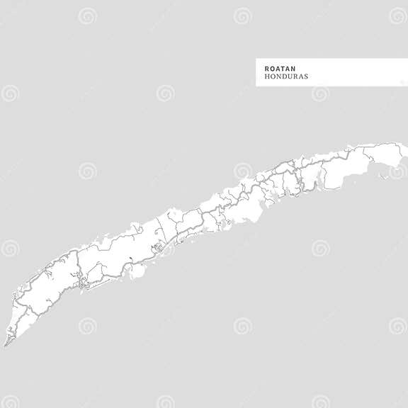 Mapa da ilha de Roatan ilustração do vetor. Ilustração de estrada ...