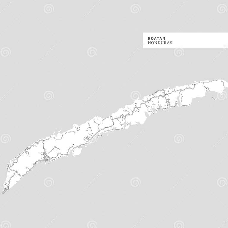 Mapa da ilha de Roatan ilustração do vetor. Ilustração de estrada ...
