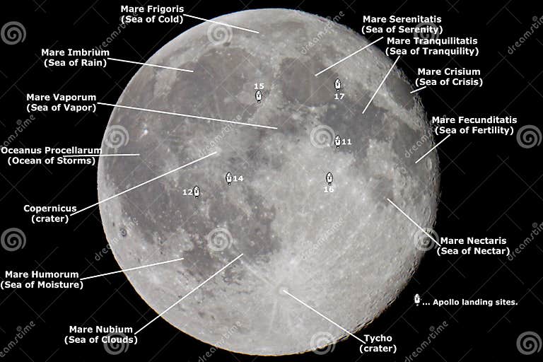 Mapa da lua imagem de stock. Imagem de astronomia, detalhes - 11308449