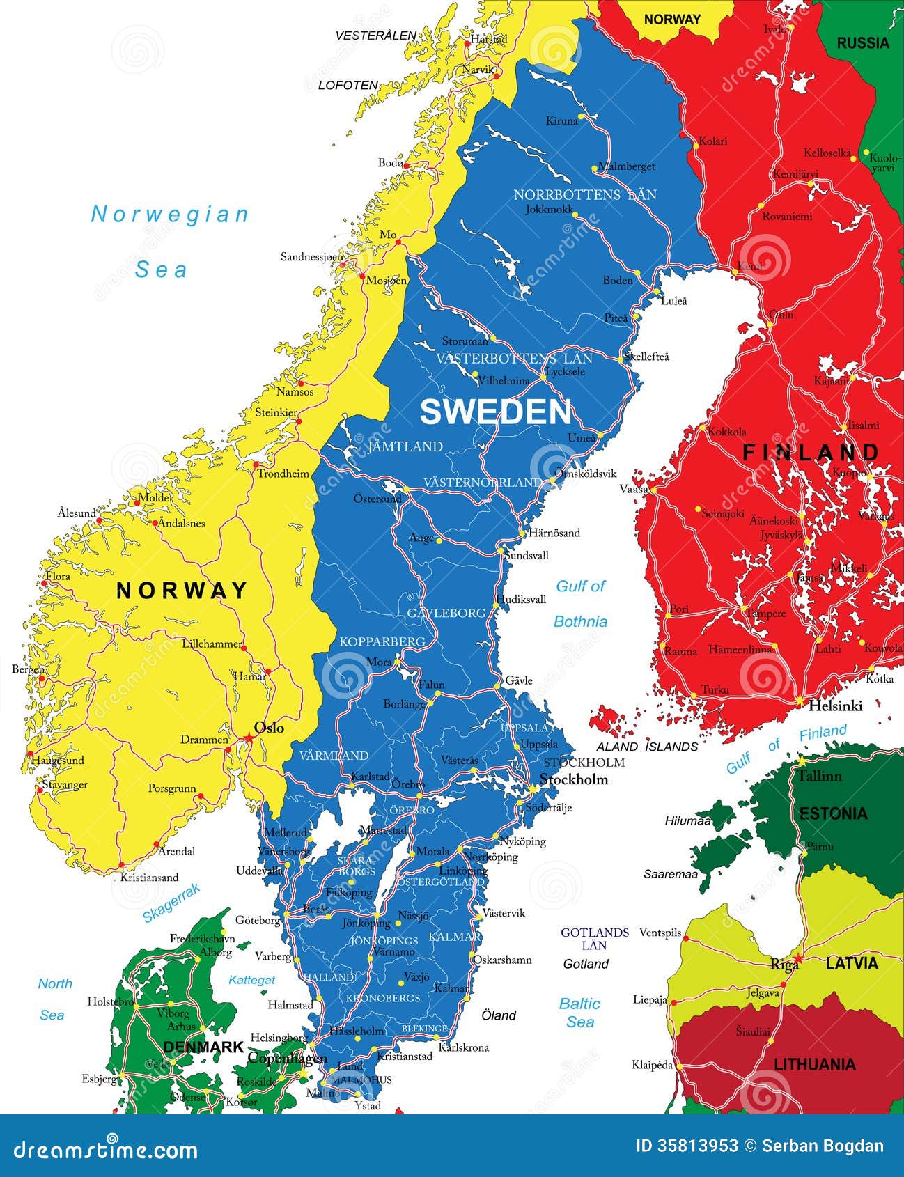 Mapa da Suécia ilustração do vetor. Ilustração de atlântico - 35813953
