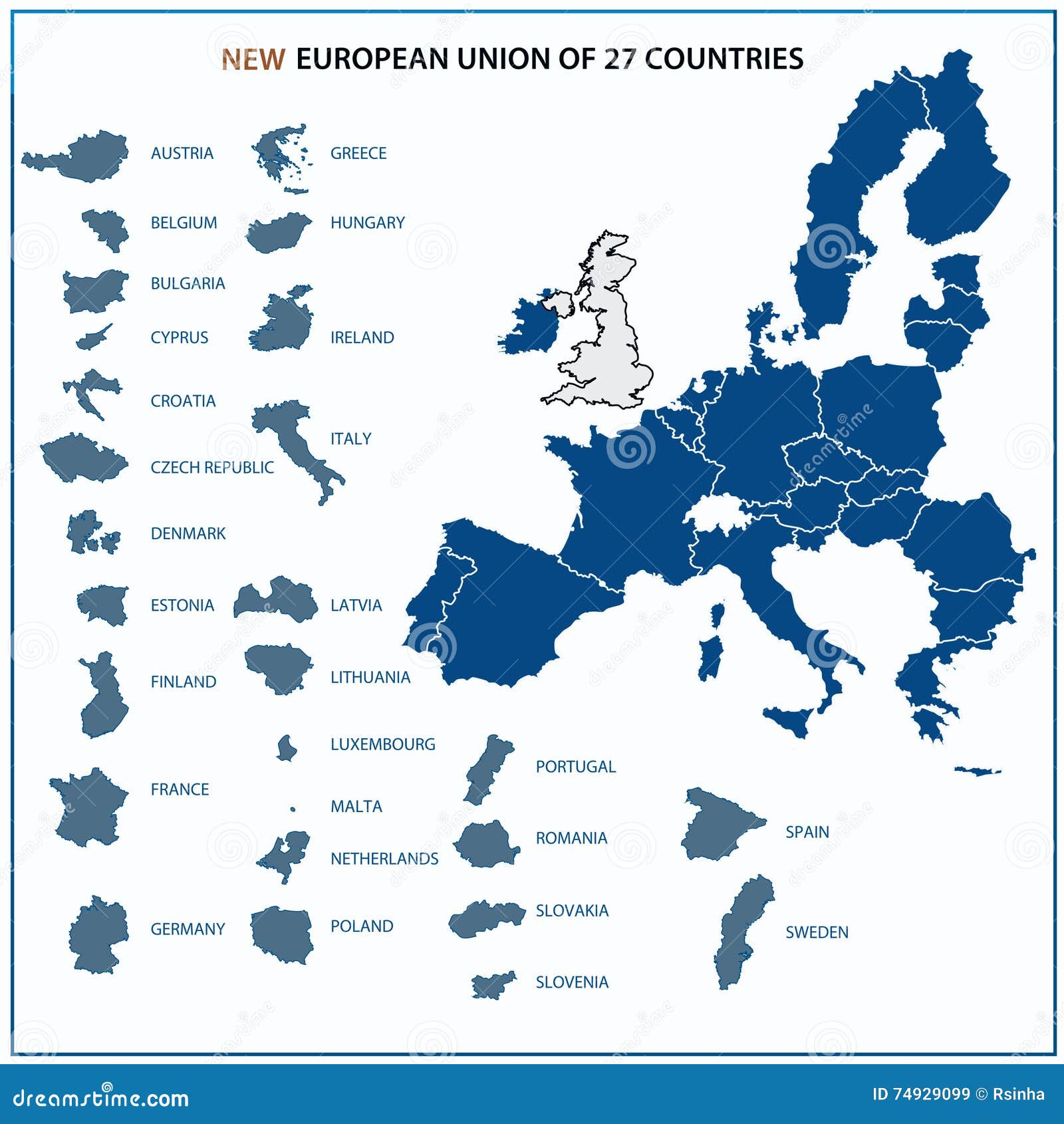 Mapa da União Europeia ilustração do vetor. Ilustração de netherlands ...