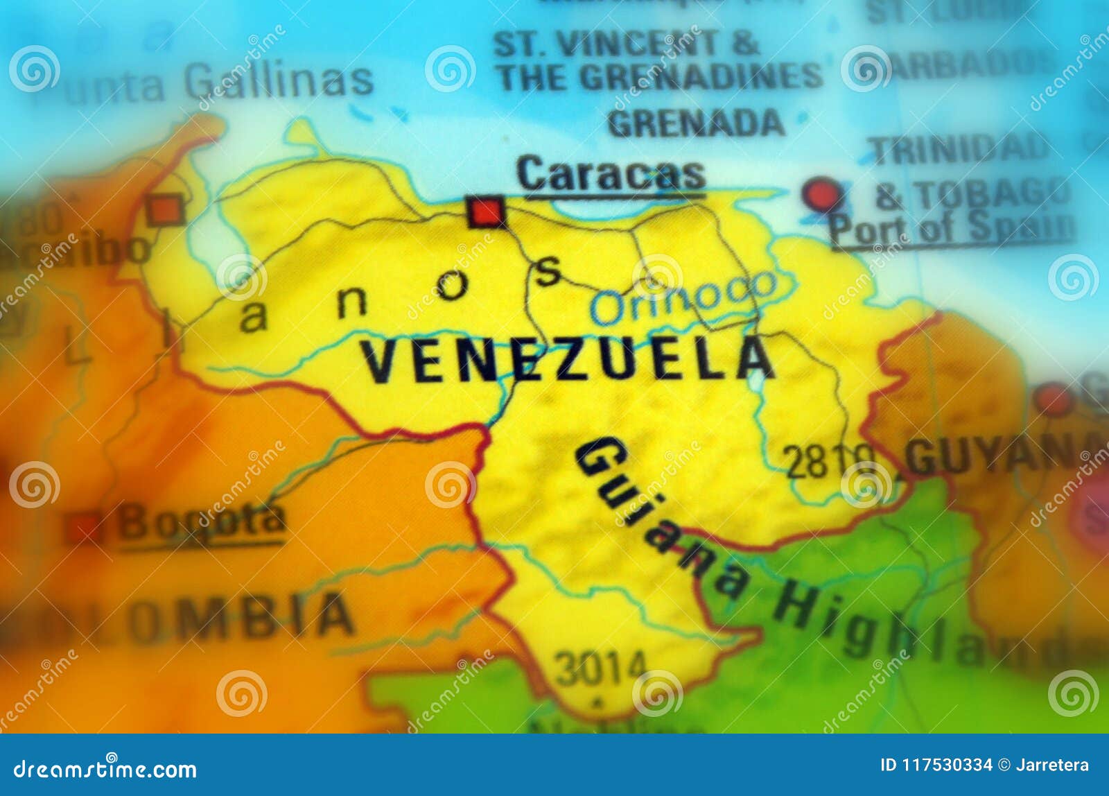 Mapa da Venezuela foto de stock. Imagem de topografia - 117530334