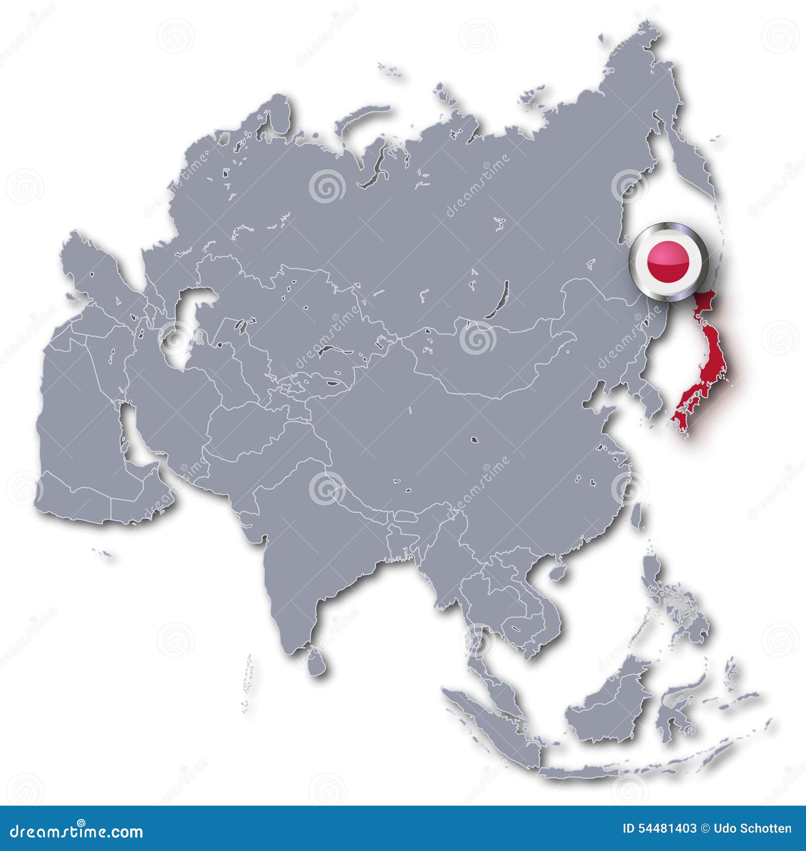 Mapa de Ásia com Japão ilustração stock. Ilustração de cartografia ...