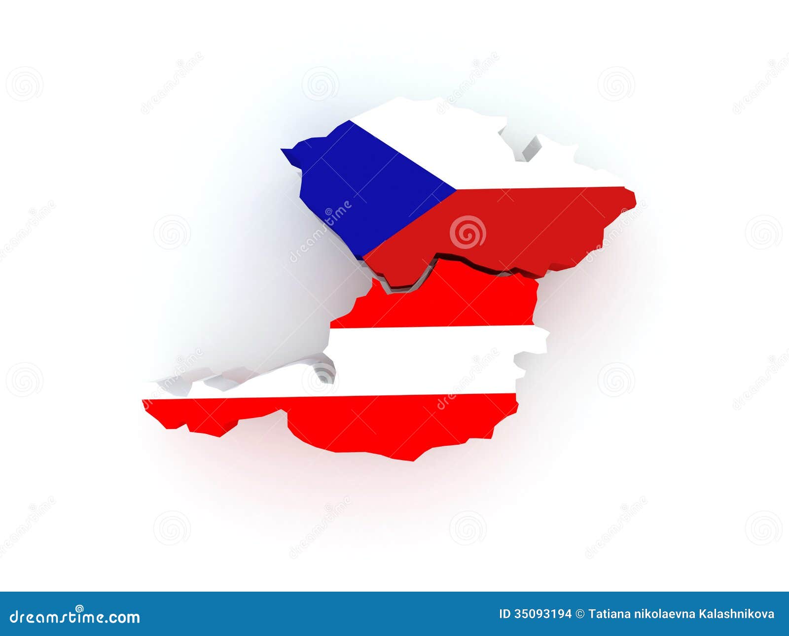 Mapa De Áustria E De República Checa. Ilustração Stock - Ilustração de ...