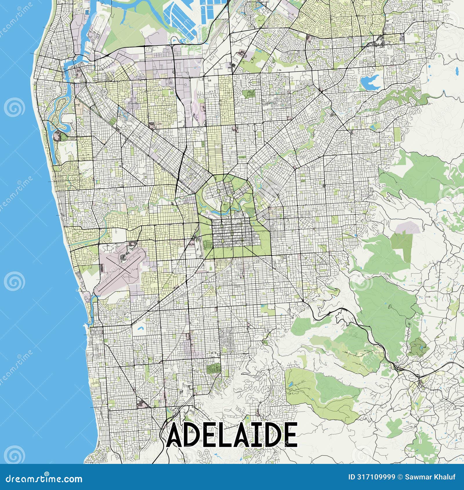 Mapa de adelaide australia ilustración del vector. Ilustración de ...