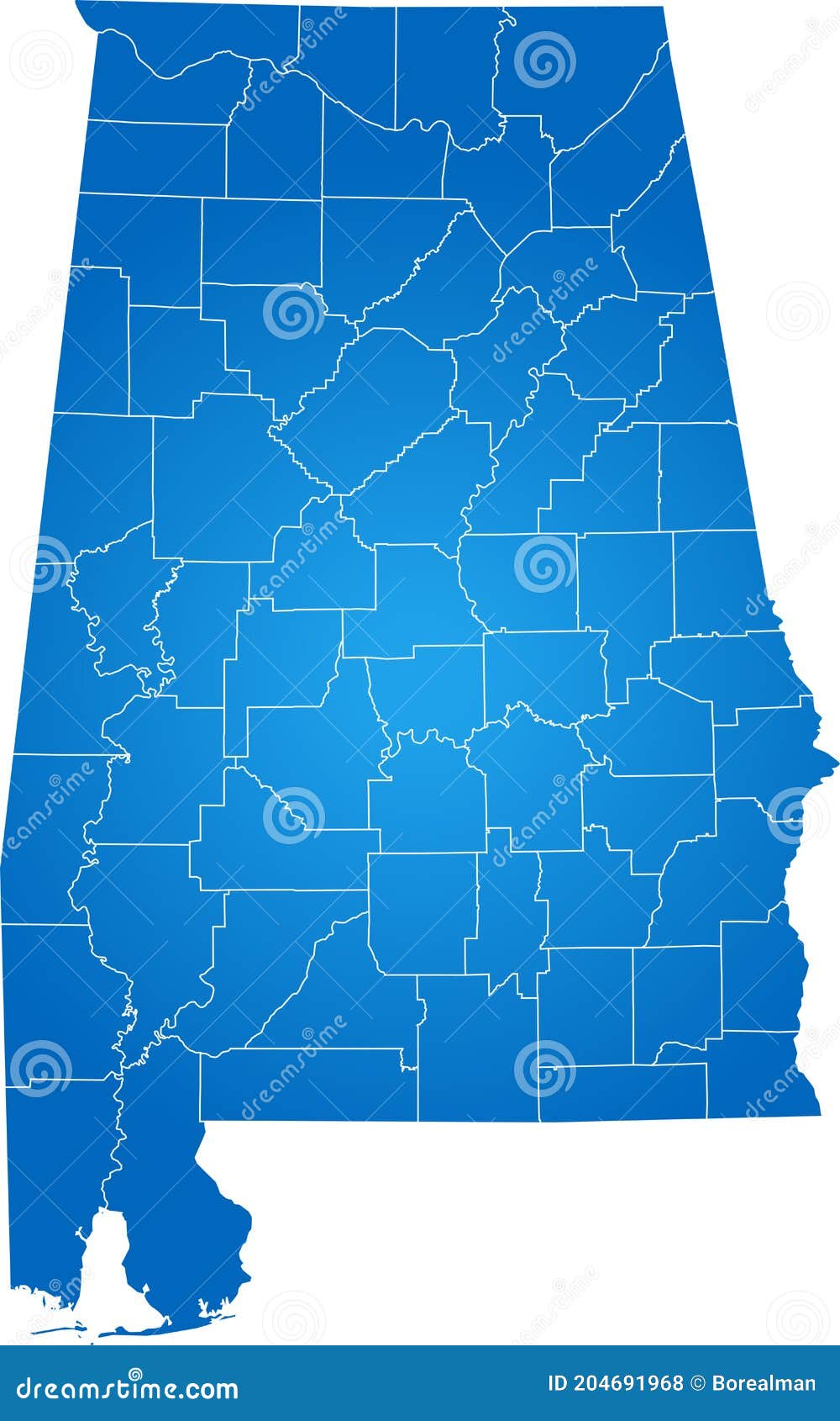 Mapa de alabama ilustración del vector. Ilustración de recorrido ...