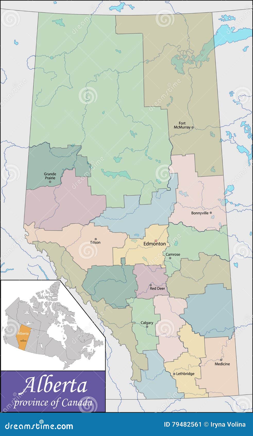 Mapa de Alberta ilustración del vector. Ilustración de alberta - 79482561