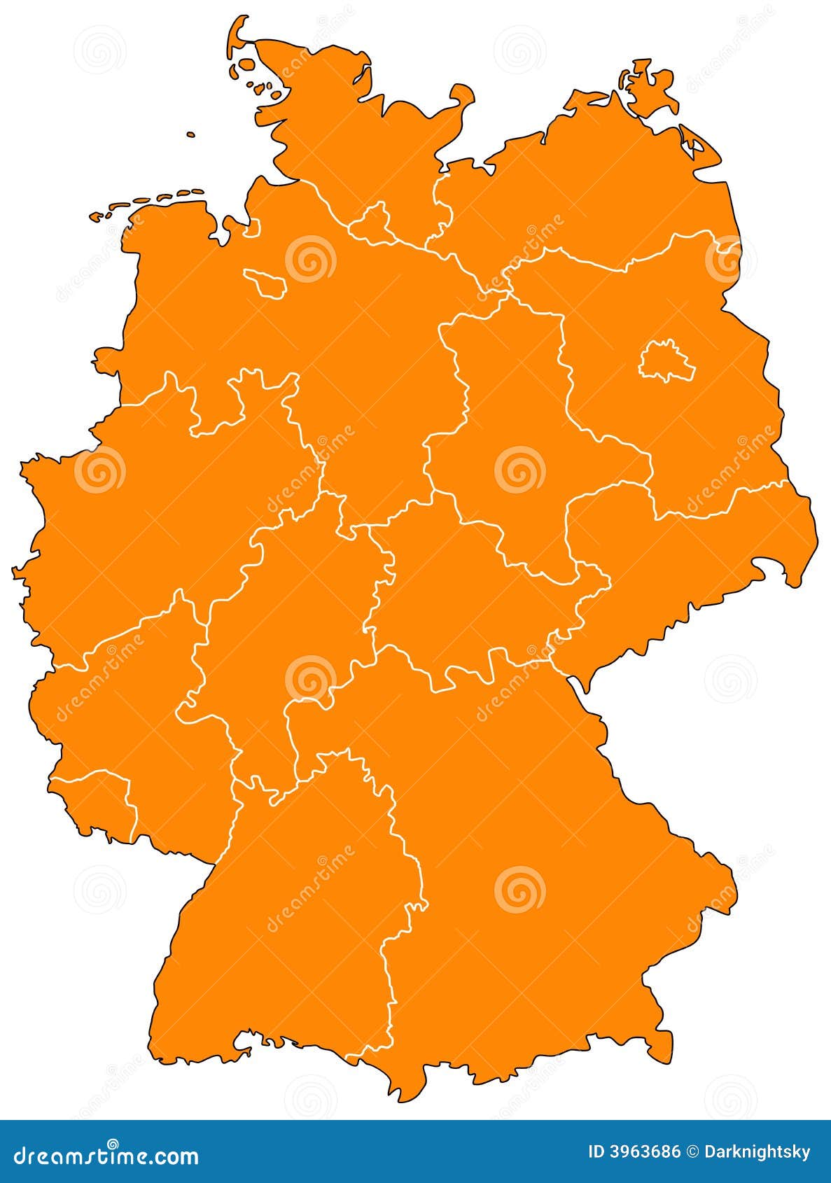 Mapa de Alemanha ilustração stock. Ilustração de palatina - 3963686